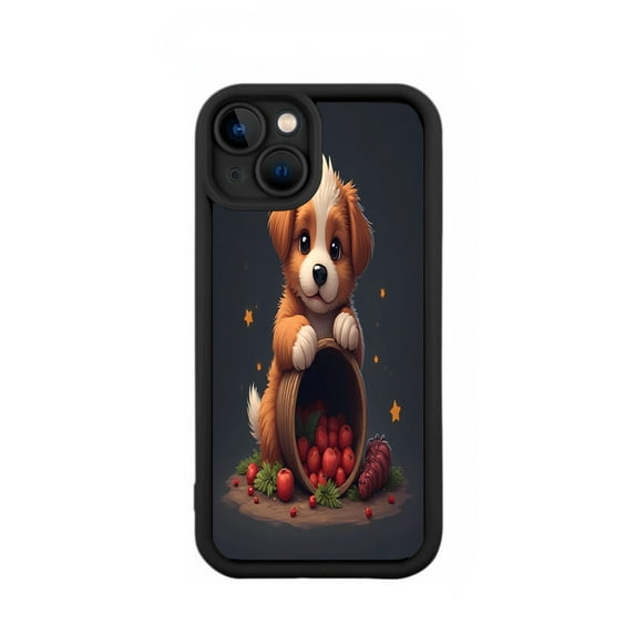 Cute Cartoon Puppy & Red Berries Design - Yellowing Resistant ...