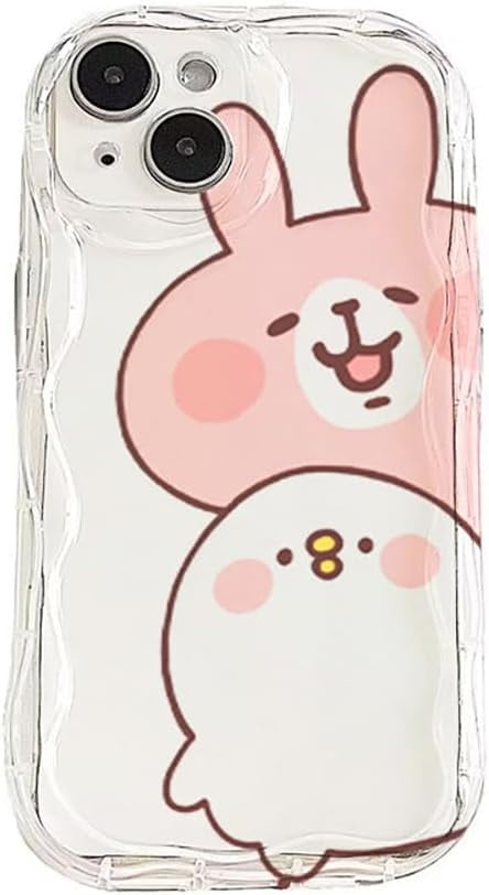 Cute Cartoon Rabbit Chick Wavy Frame Clear Soft Phone Case Compatible ...