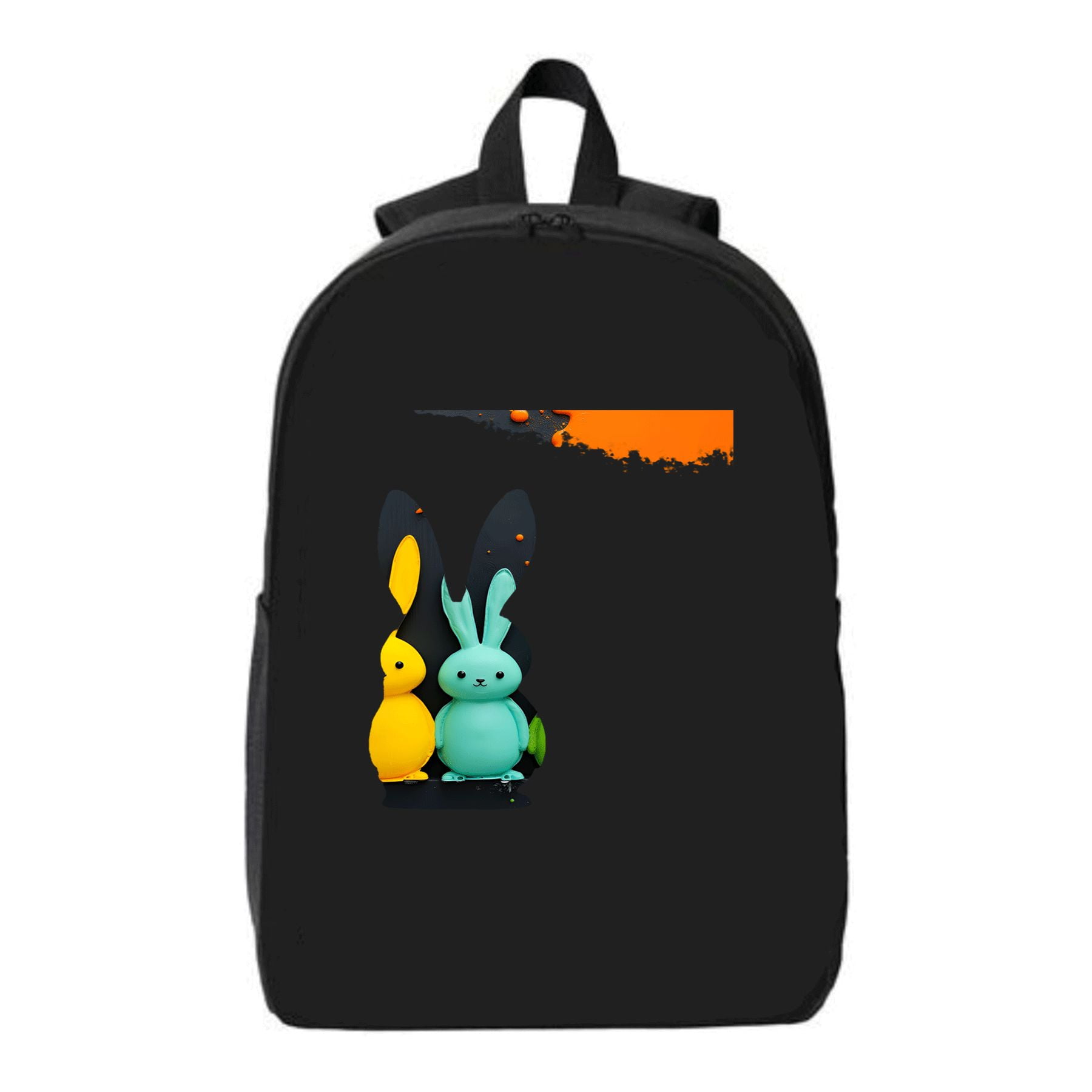 Cute Cartoon Rabbits Laptop Backpack - Fits 15 " Laptop & iPad Black ...