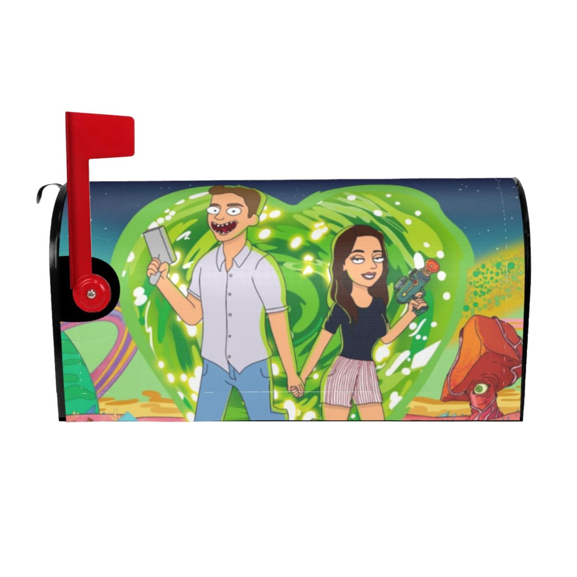 Cute Cartoon Rick And Morty Mailbox Cover Anime Post Letter Box Covers ...