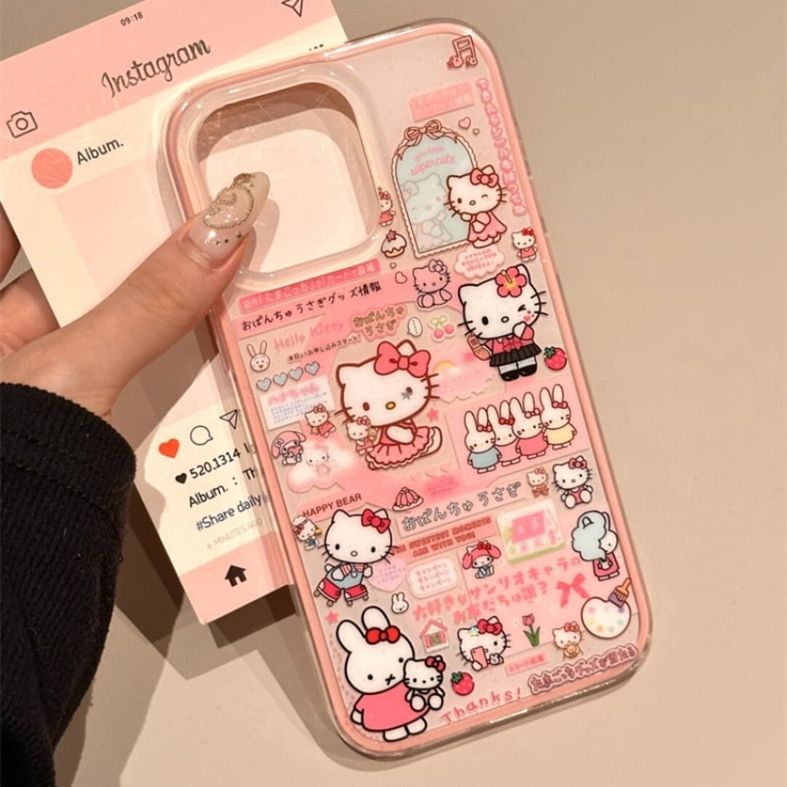 Cute Cartoon Sanrio Hello Kitty Magnetic Grip Holder Magsafe Wireless ...