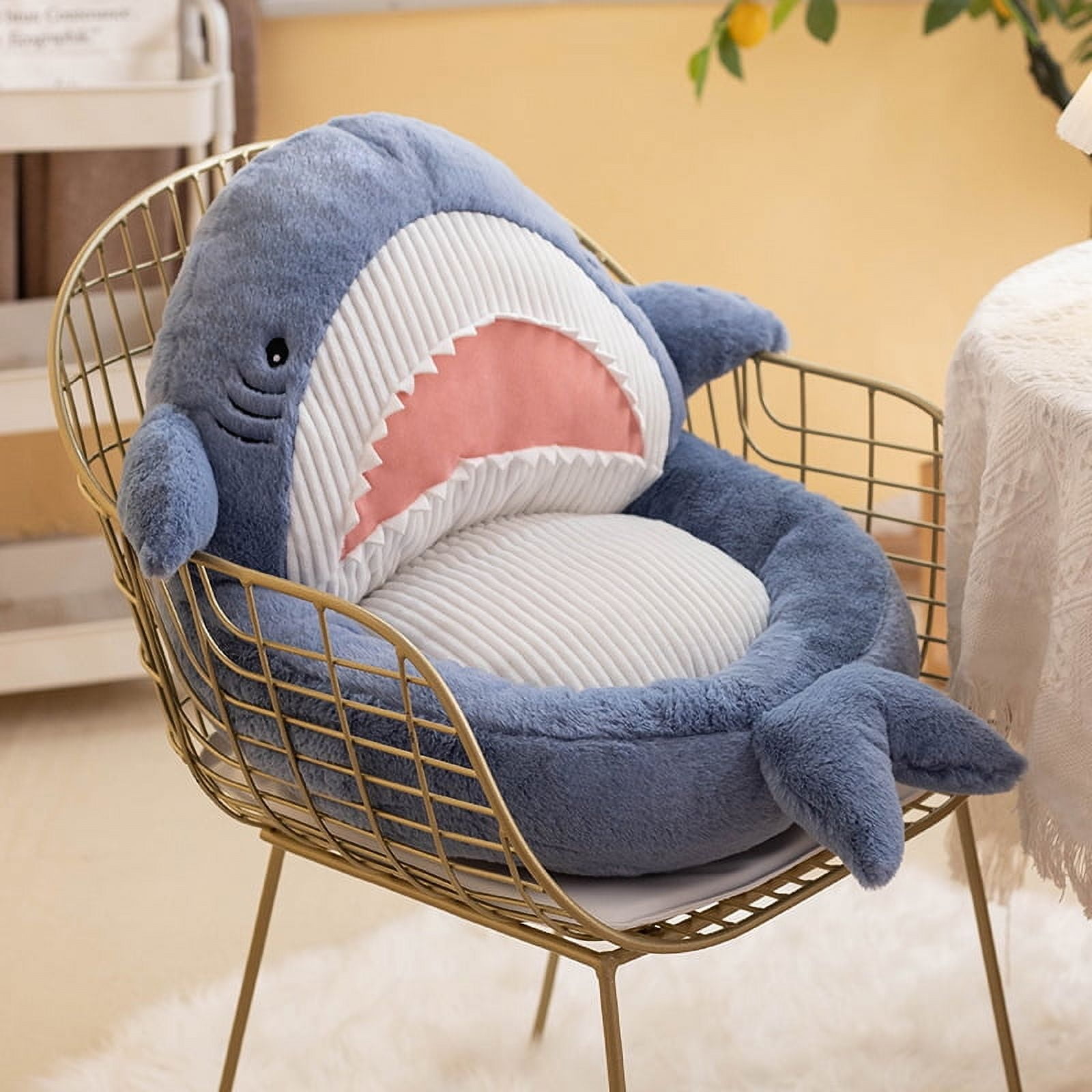 Cute Cartoon Shark Cushion Backrest One Chair Office Can Sit Tatami ...
