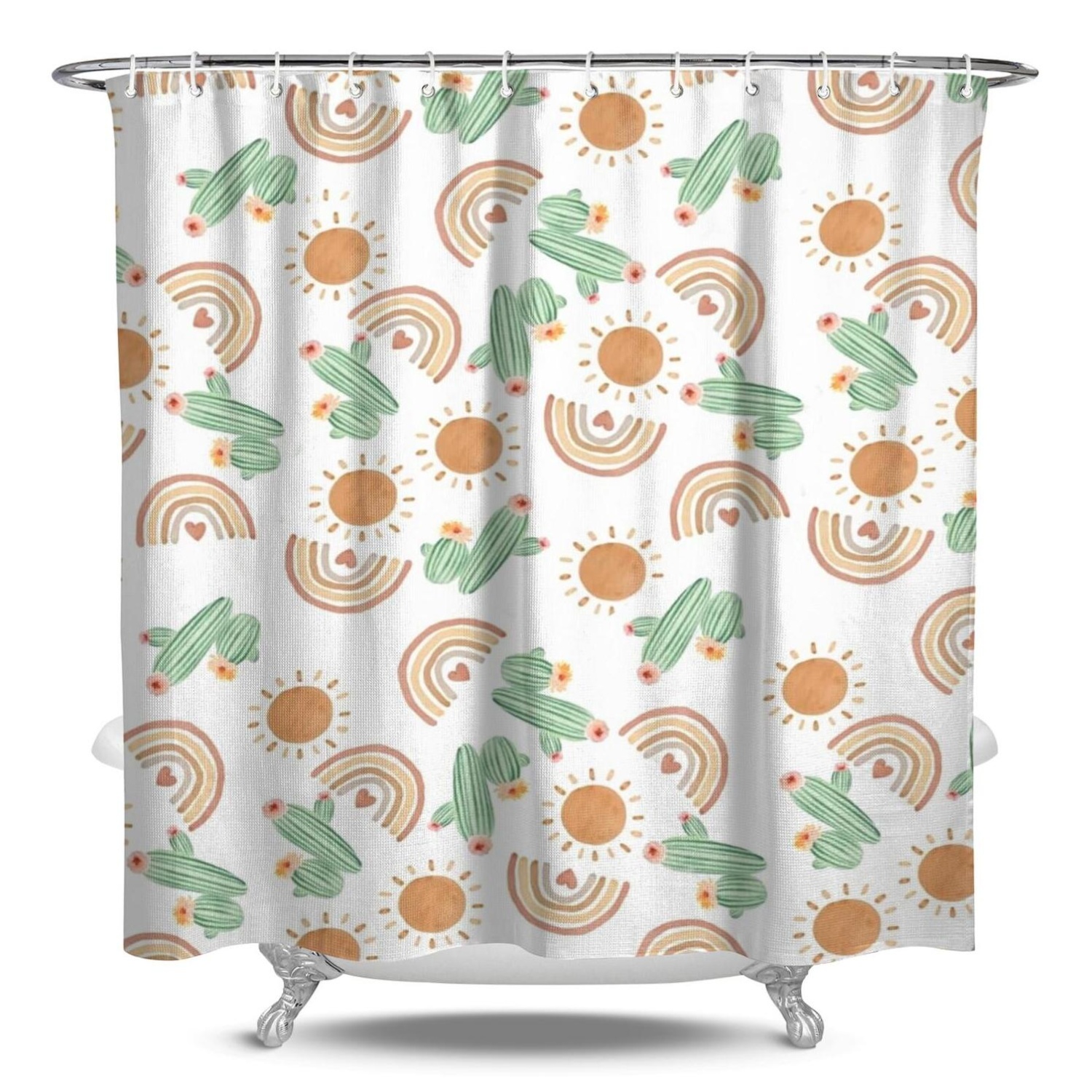 Cute Cartoon Shower Curtain for Kids Bathroom - Waterproof Colorful ...