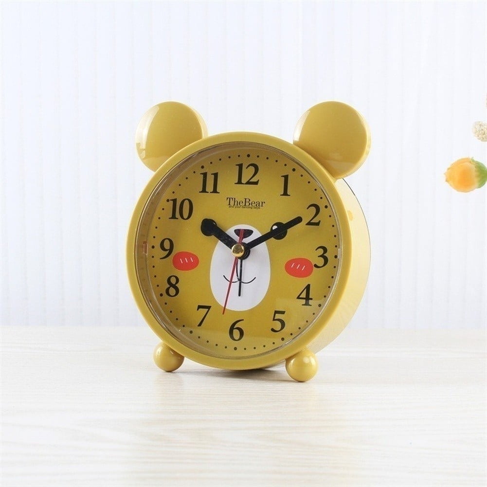 Cute Cartoon Silent Alarm Clock for Students Bedroom Desk Clock with ...