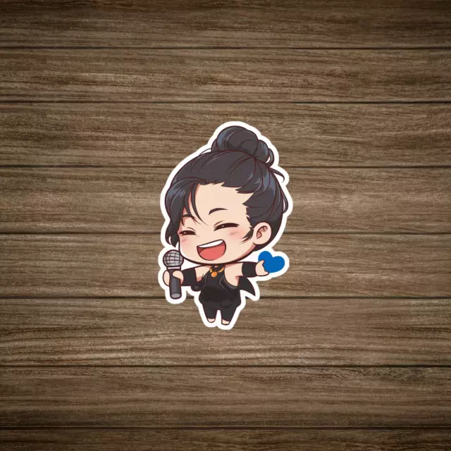 Cute Cartoon Singer Sticker - Kawaii Chibi Boy With Micphone Decal ...