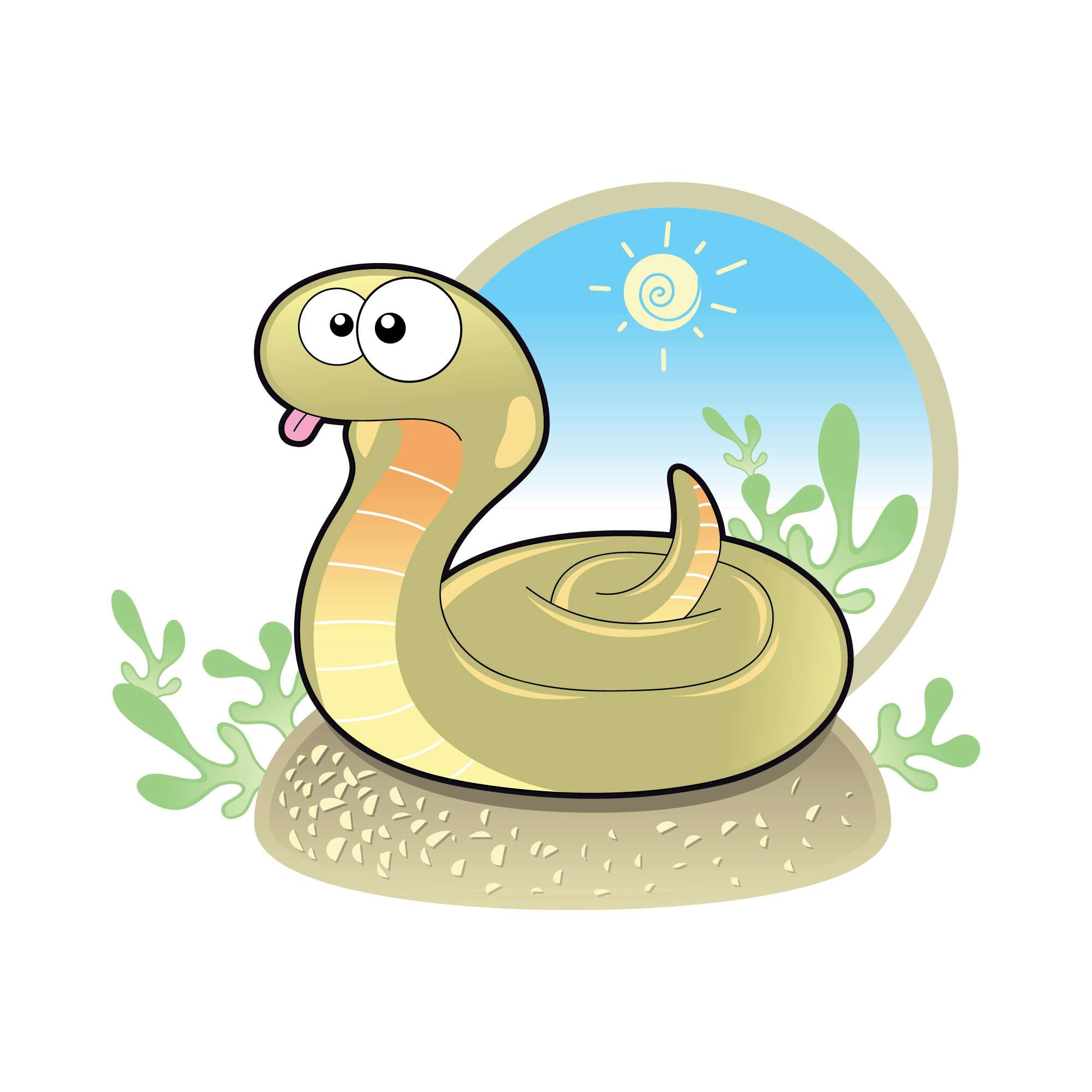Cute Cartoon Snake Colorful Kids wall Design Wall Art Sticker Designs ...