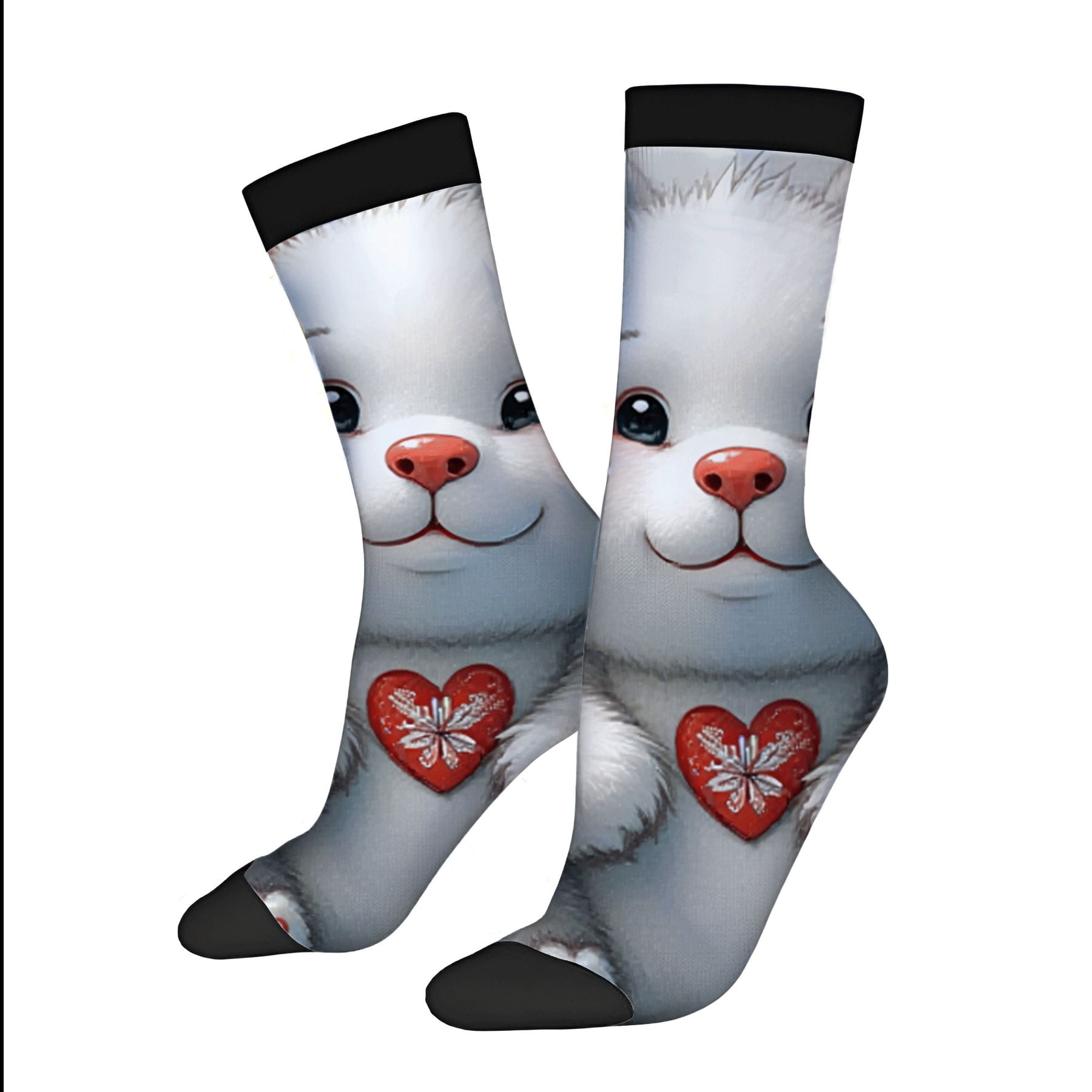 Cute Cartoon Socks - 2 Pairs of Whimsical Mixed Color Socks with ...