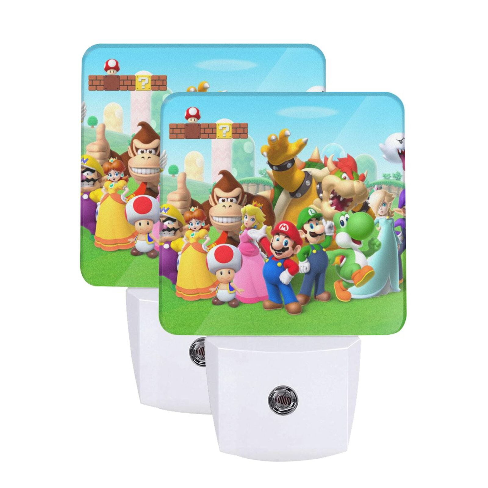 Cute Cartoon Square Night Lights Graphic Super Mario Pattern Modern ...