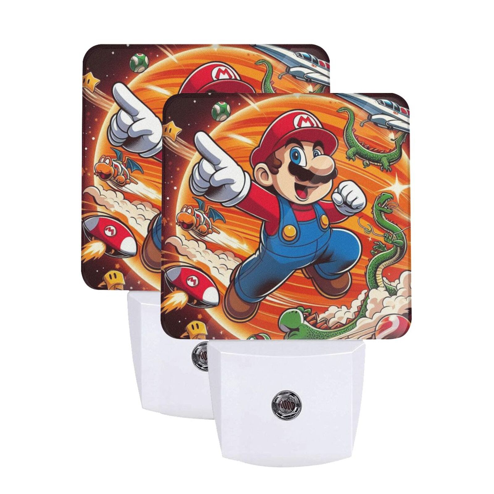 Cute Cartoon Square Night Lights Graphic Super Mario Pattern Modern ...