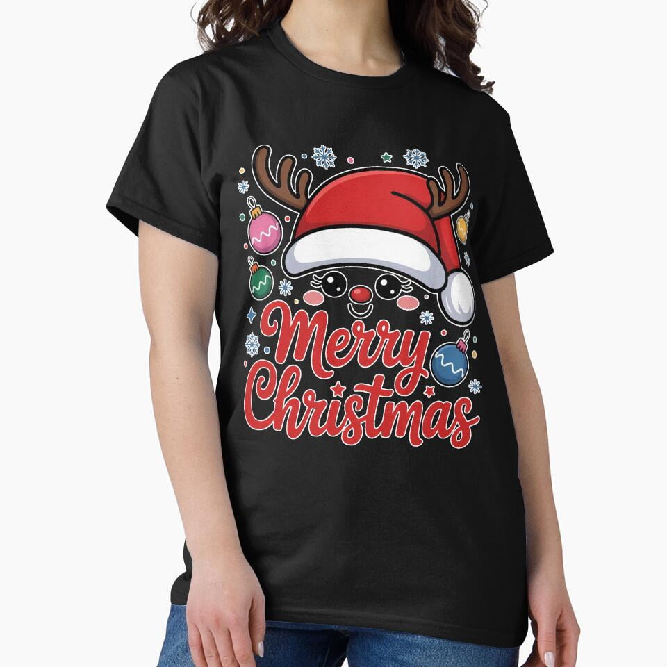 Cute Cartoon St. Nick Hat With Reindeer Antlers And A Simple Festive ...