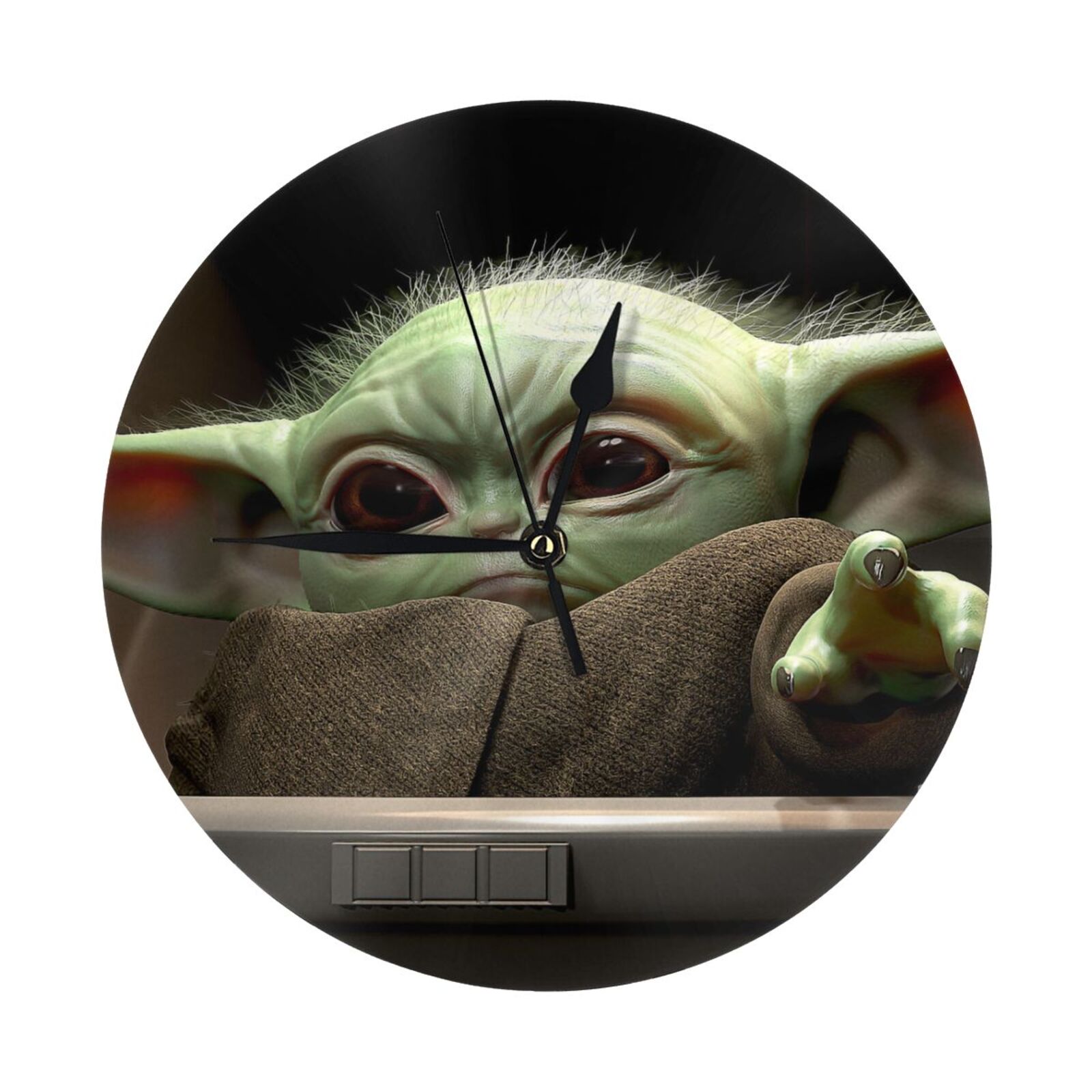 Cute Cartoon Star Wars Baby Yoda Round Wall Decorative & Creative Dual ...