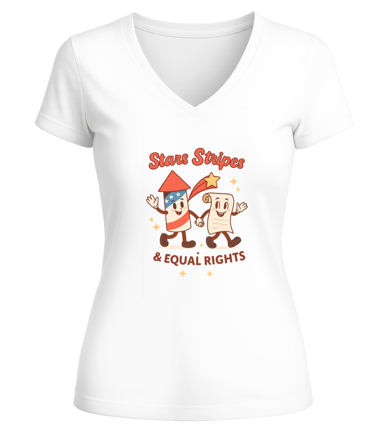 Cute Cartoon Stars Stripes & Equal Rights Graphic Tee - Walmart.com