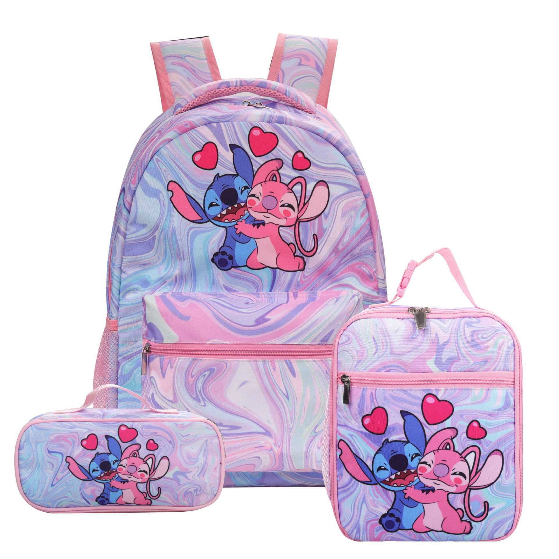 Cute Cartoon Sti Tch Backpack Set 3 Piece Bundle With Cute Backpack