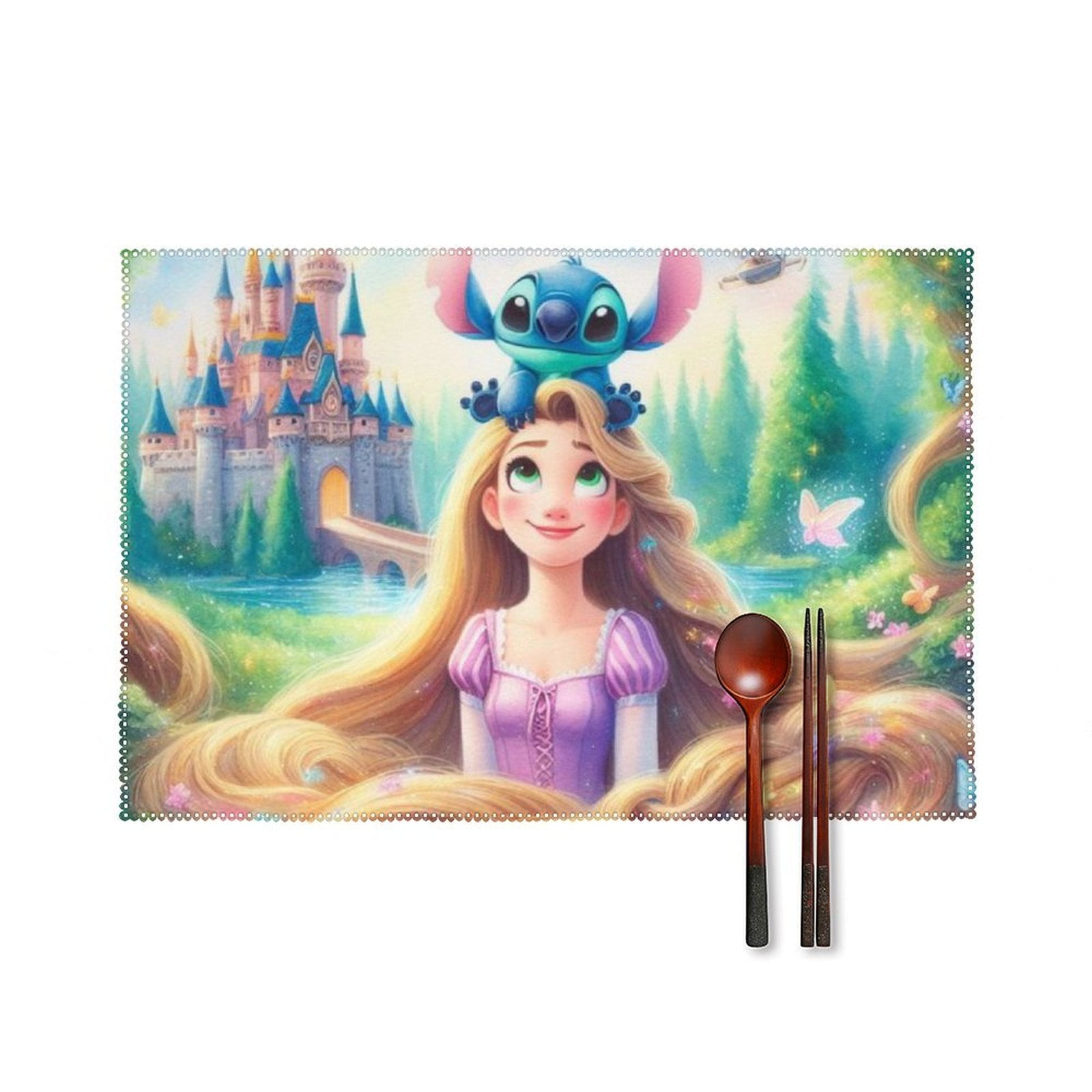 Cute Cartoon Stitch Table Mats Set of 6,12x18 Inch,Waterproof Oil-Proof ...