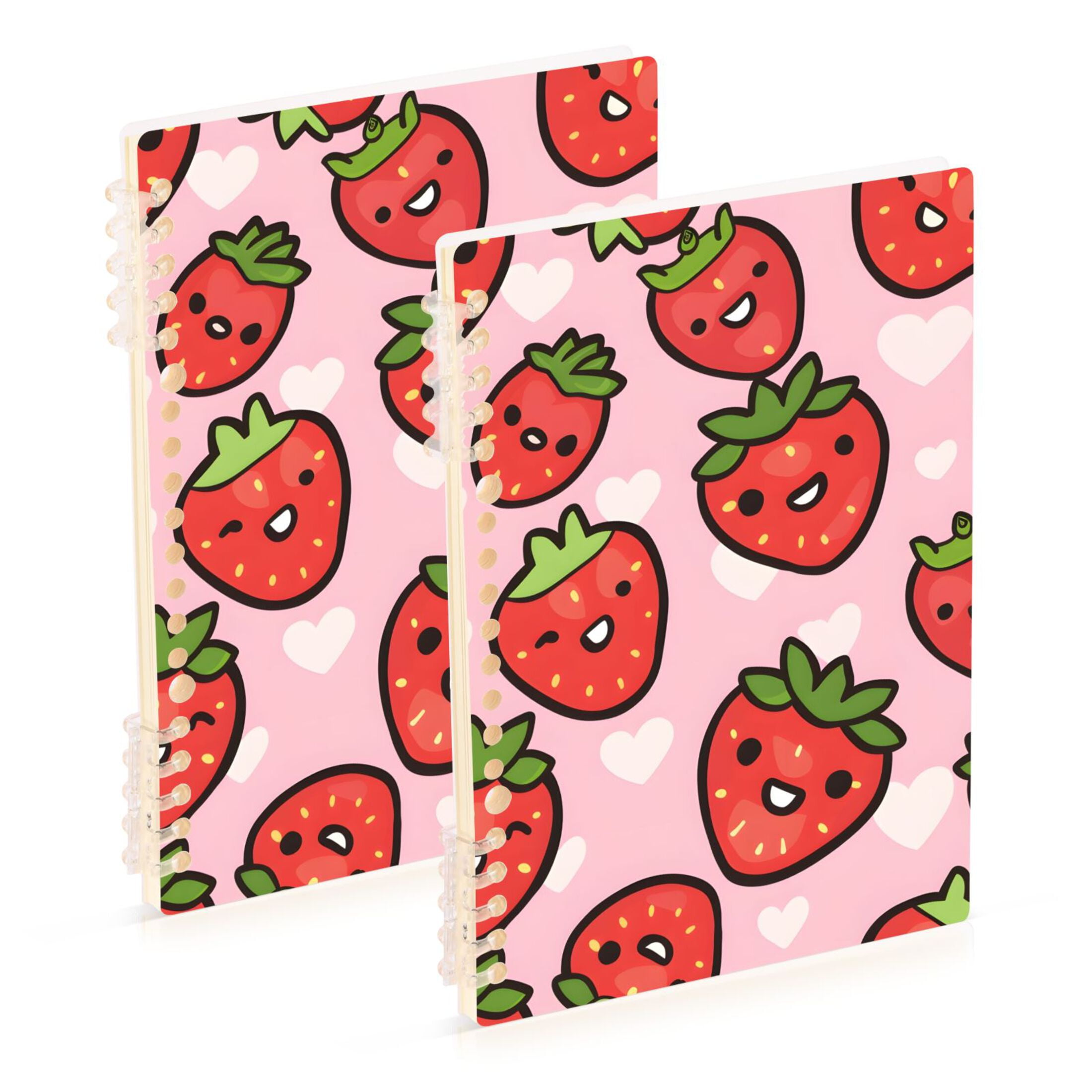 Cute Cartoon Strawberry Notebooks 2 Pcs 1-subject Journal 60 Sheets A5 ...