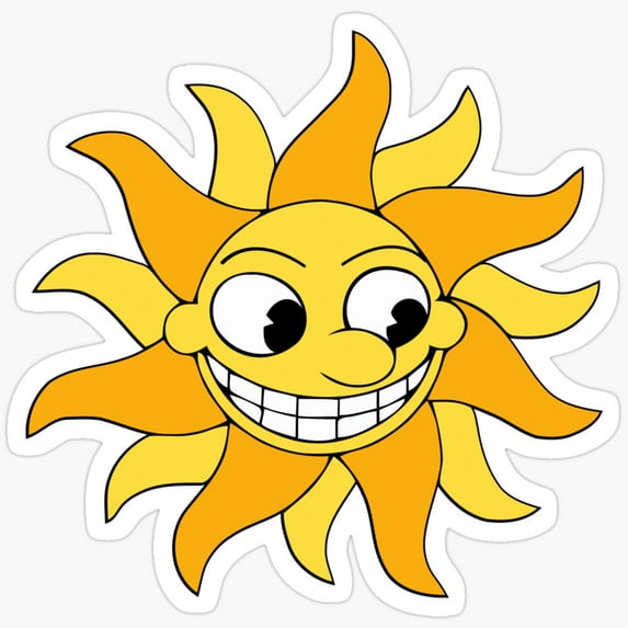 Cute Cartoon Sun Sticker Phone Decal Water Bottle Stickers Car Decals ...