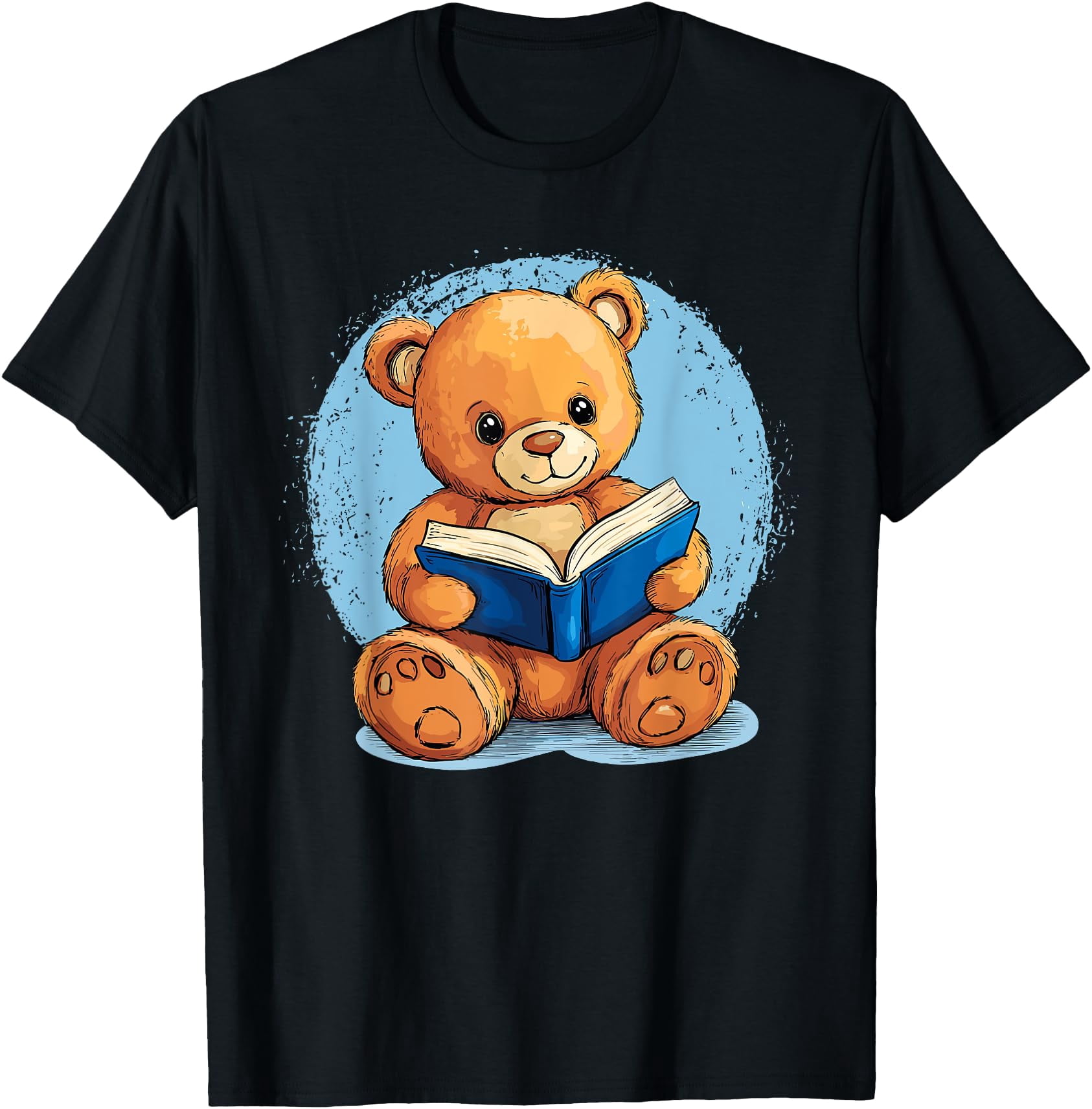Cute Cartoon Teddy Bear Reading Book T-Shirt for Fun and Cozy Style ...