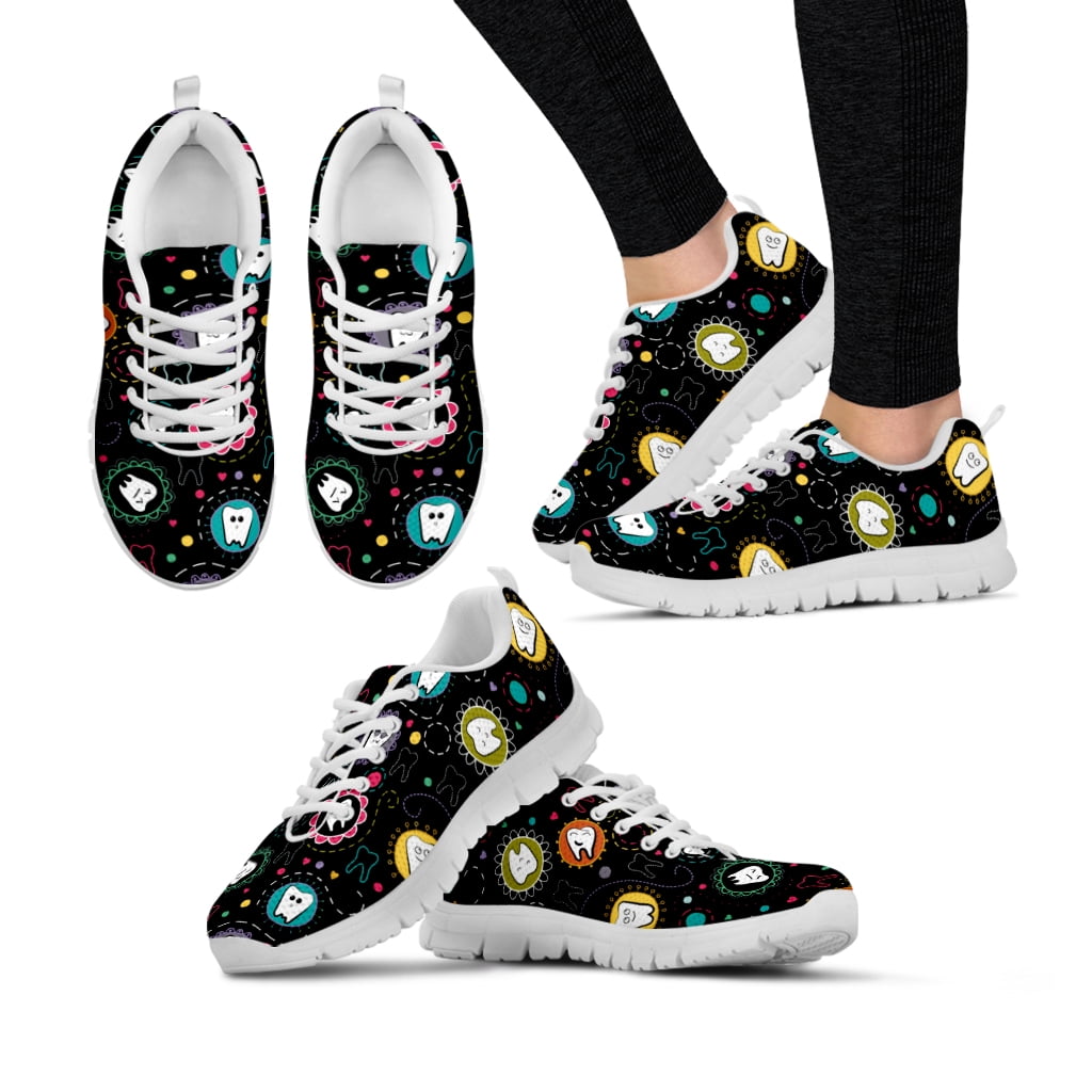 Cute Cartoon Teeth Design Lightweight Outdoor Shoes Comfortable White ...