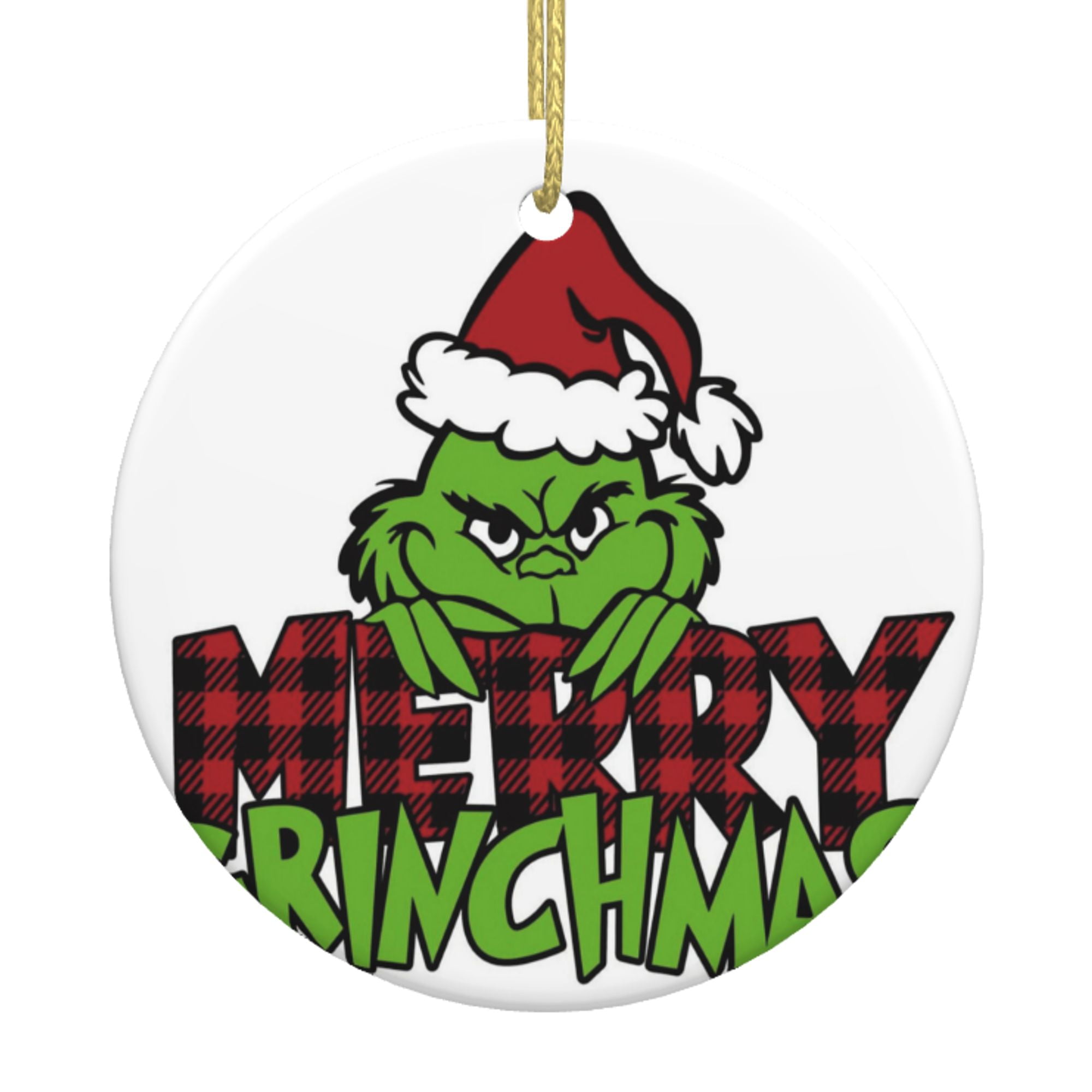 Cute Cartoon The Grinch Christmas Ceramic Hanging Heart Shape Ornaments ...