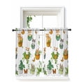 Cute Cartoon Tier Curtains 45 Inch Length,Sheer Curtains for Bedroom ...