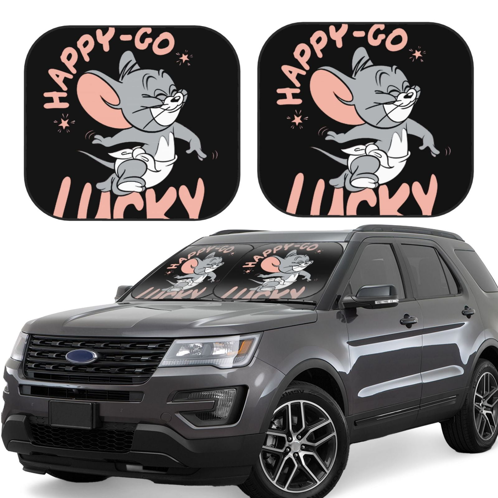 Cute Cartoon Tom And Jetty Windshield Sun Shade Foldable Car Front ...