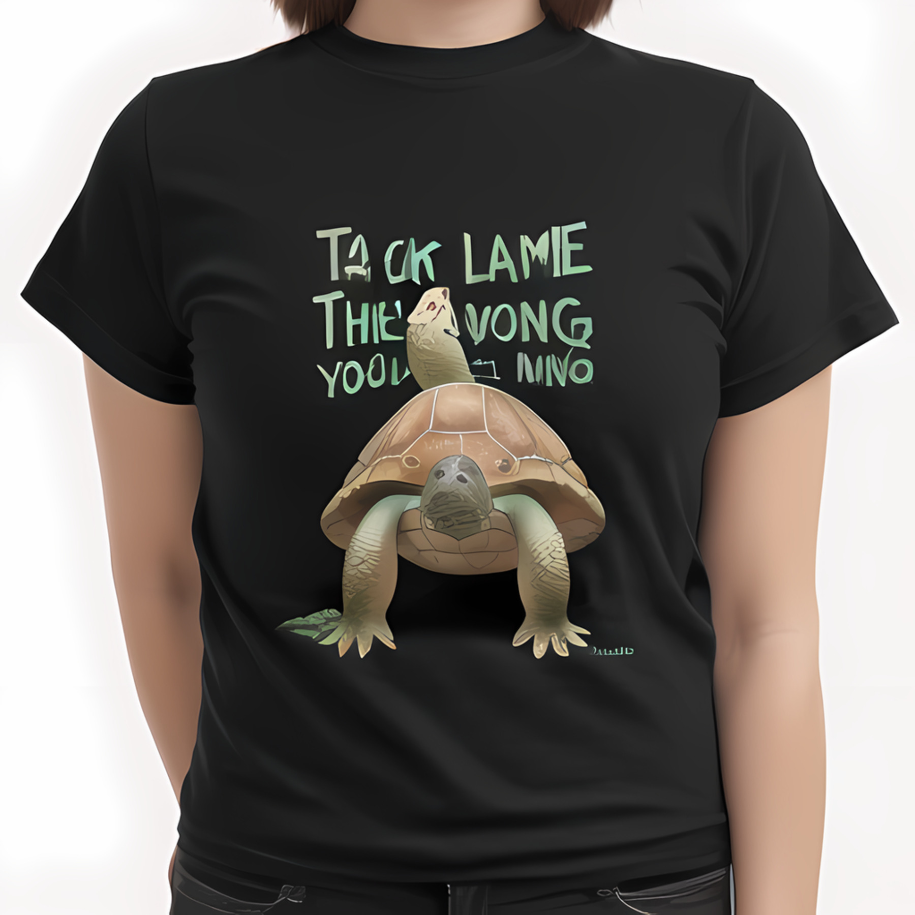 Cute Cartoon Tortoise with Glasses T-Shirt Funny Animal Design Unique ...