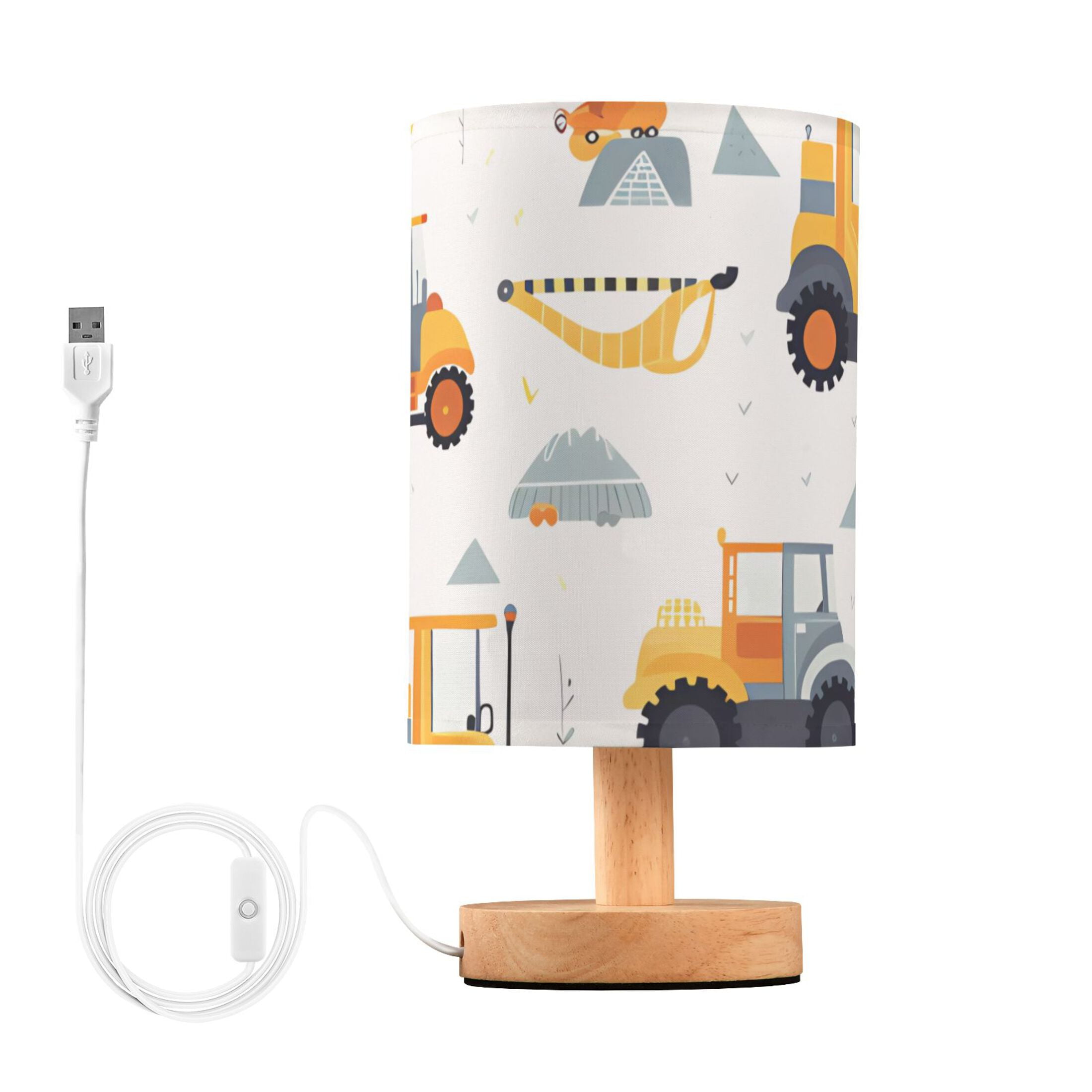 Cute Cartoon Truck Excavator Bedside Table Lamp LED Warm Lights with ...