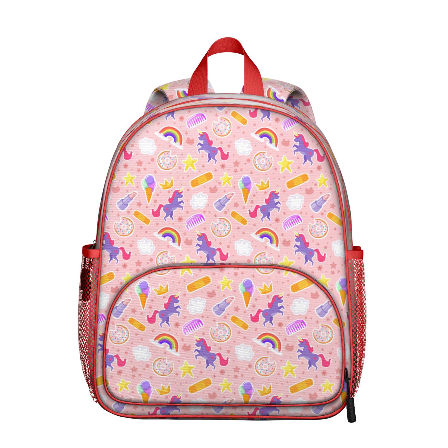 Cute Cartoon Unicorn Student Backpack – Rainbow and Moon Design with ...