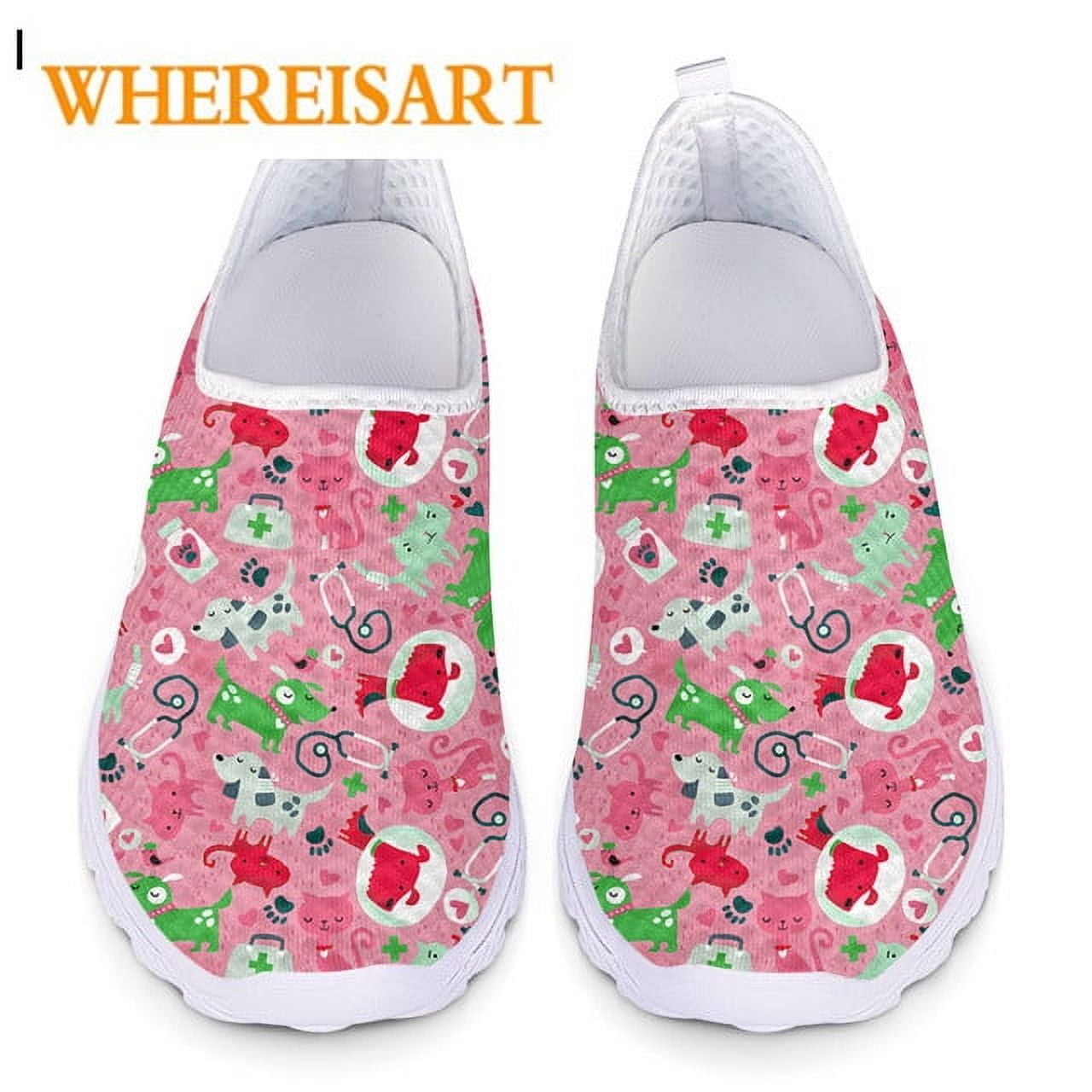 Cute Cartoon Veterinary Surgeon Nurse Flats Vet Print Women Walking ...