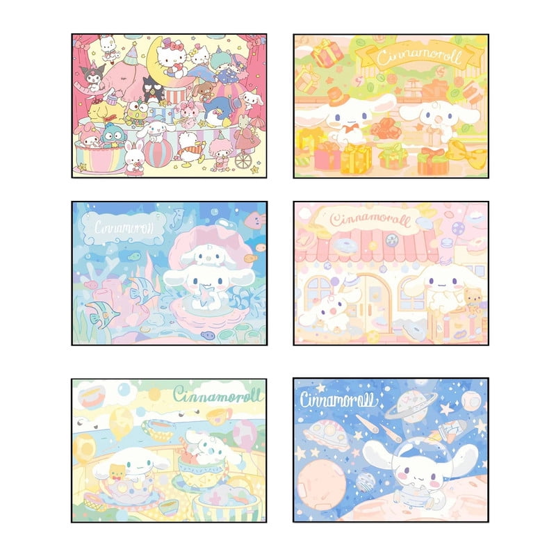 Cute Cartoon Wall Art Posters, Set of 6 (8x10 inches, unframed), Mini ...