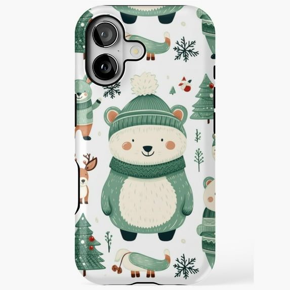 Cute Cartoon Winter Animals Phone Case 17 16 15 14 13 12 11 Pro Max ...