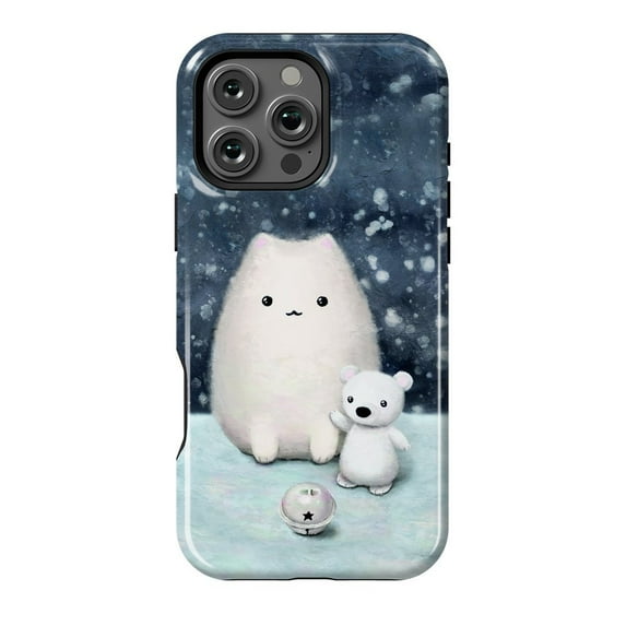 Cute Cartoon Winter Cat Artwork iPhone Case 17 16 15 14 13 12 11 Pro ...
