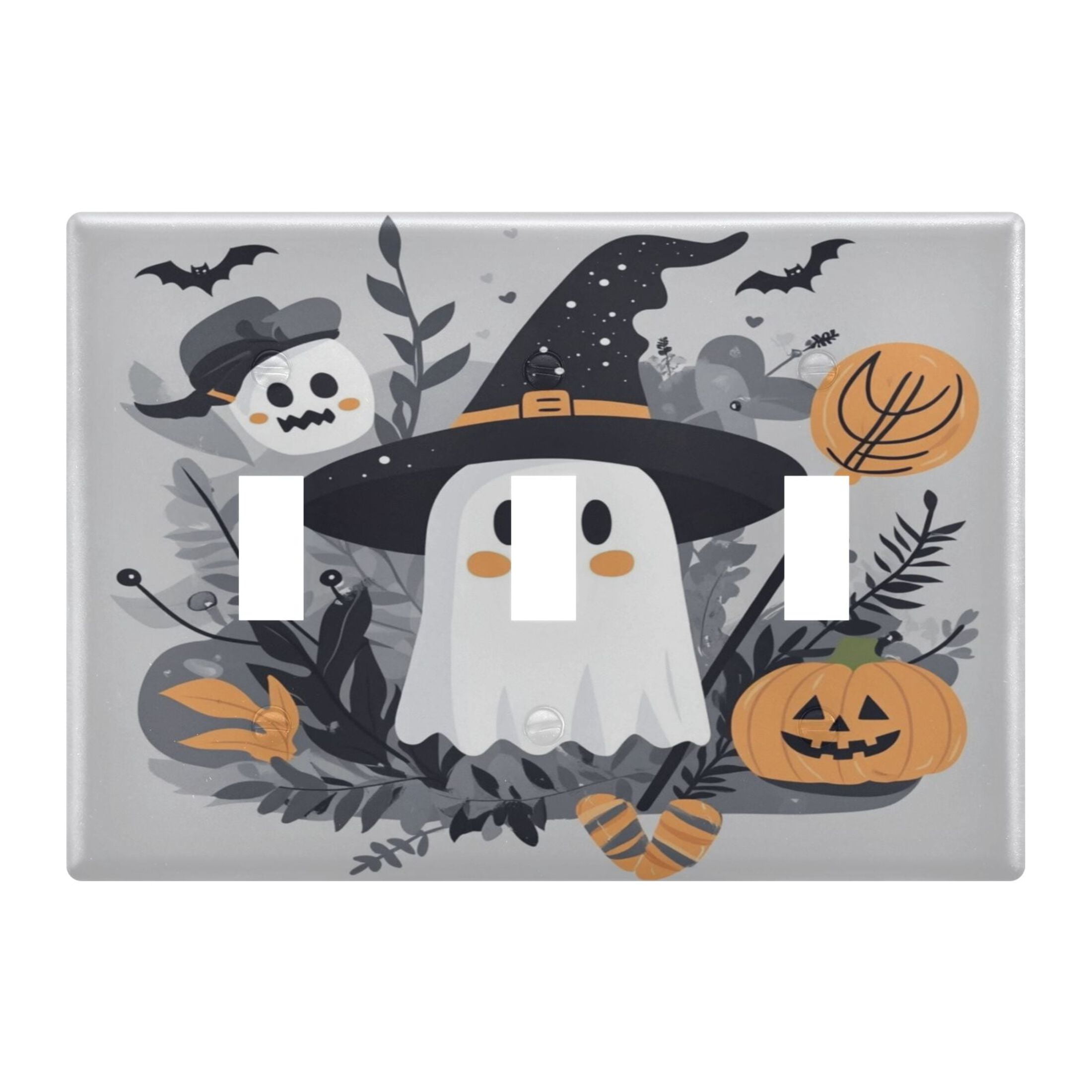 Cute Cartoon Witch and Ghost Character Decorative Light Switch Plates ...