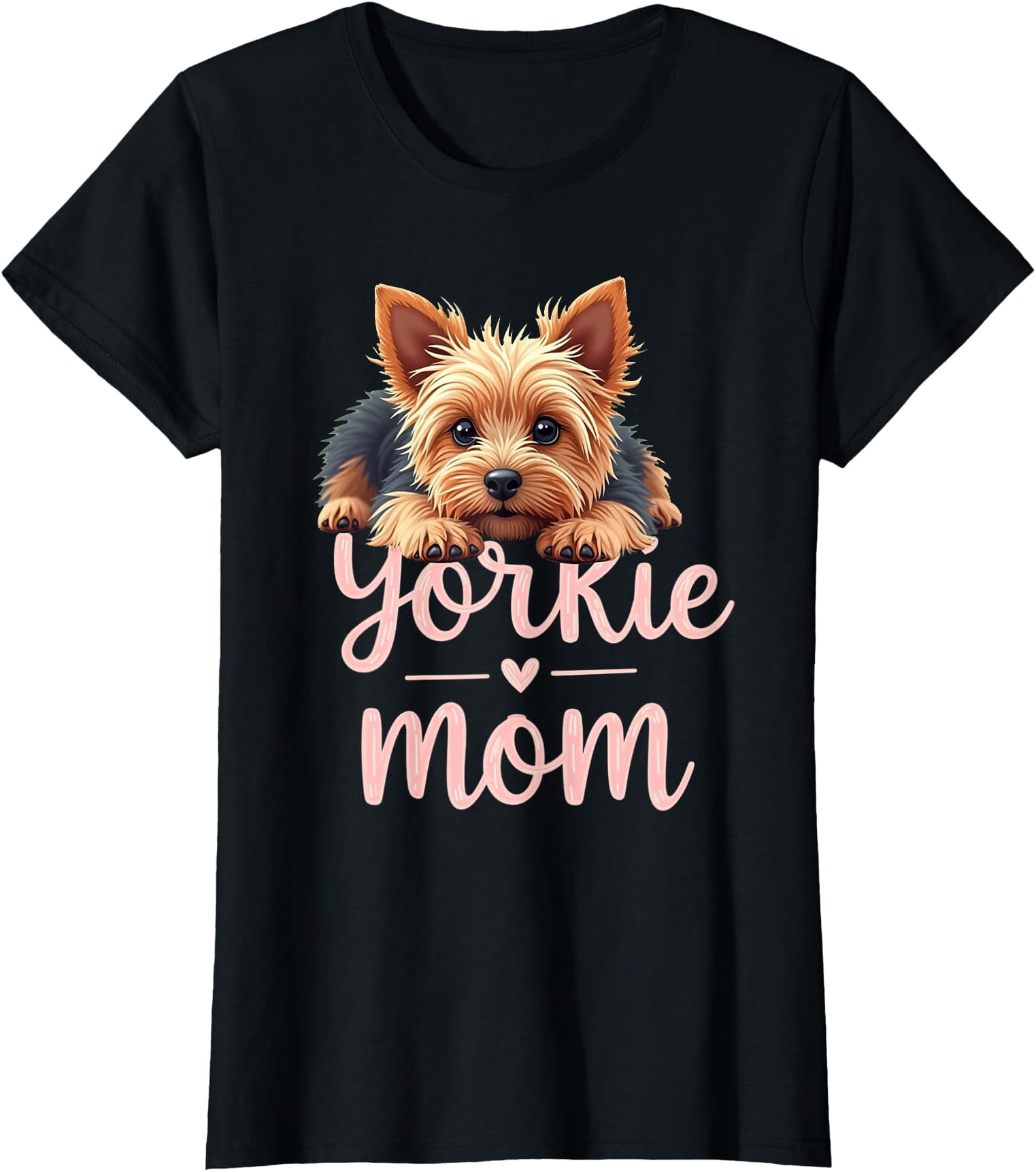 Cute Cartoon Yorkie Mama Dog T-Shirt for Yorkshire Terrier Moms ...