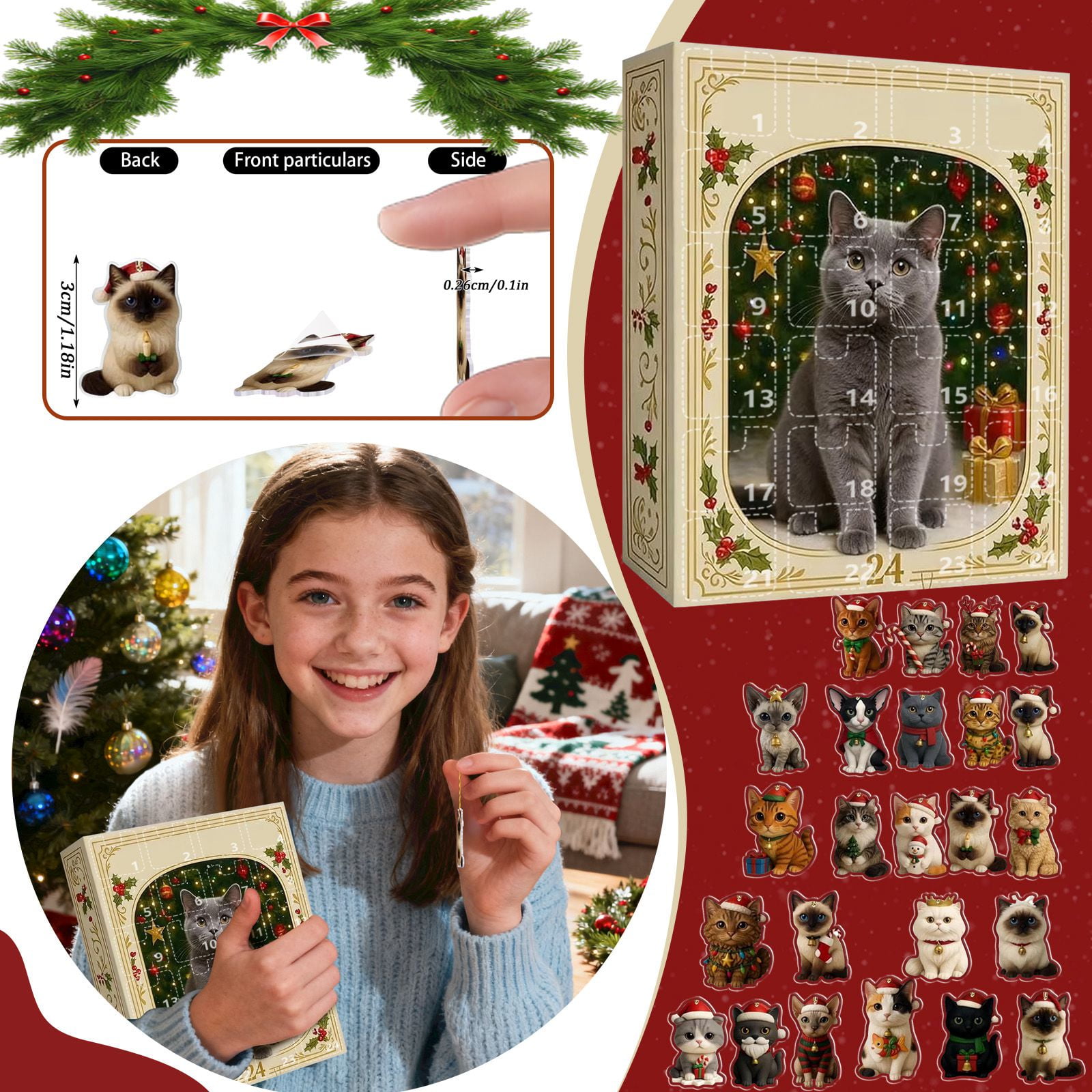 Cute Cat Advent Calendar 2025, 24 Days Advent Calendar with Blind Box ...