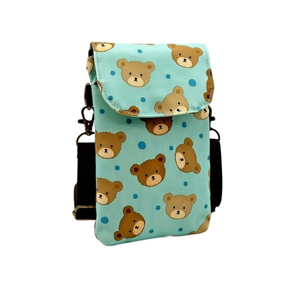 Cute Cat Animal Print Crossbody Bag, Kawaii Fabric Phone Purse, Small ...