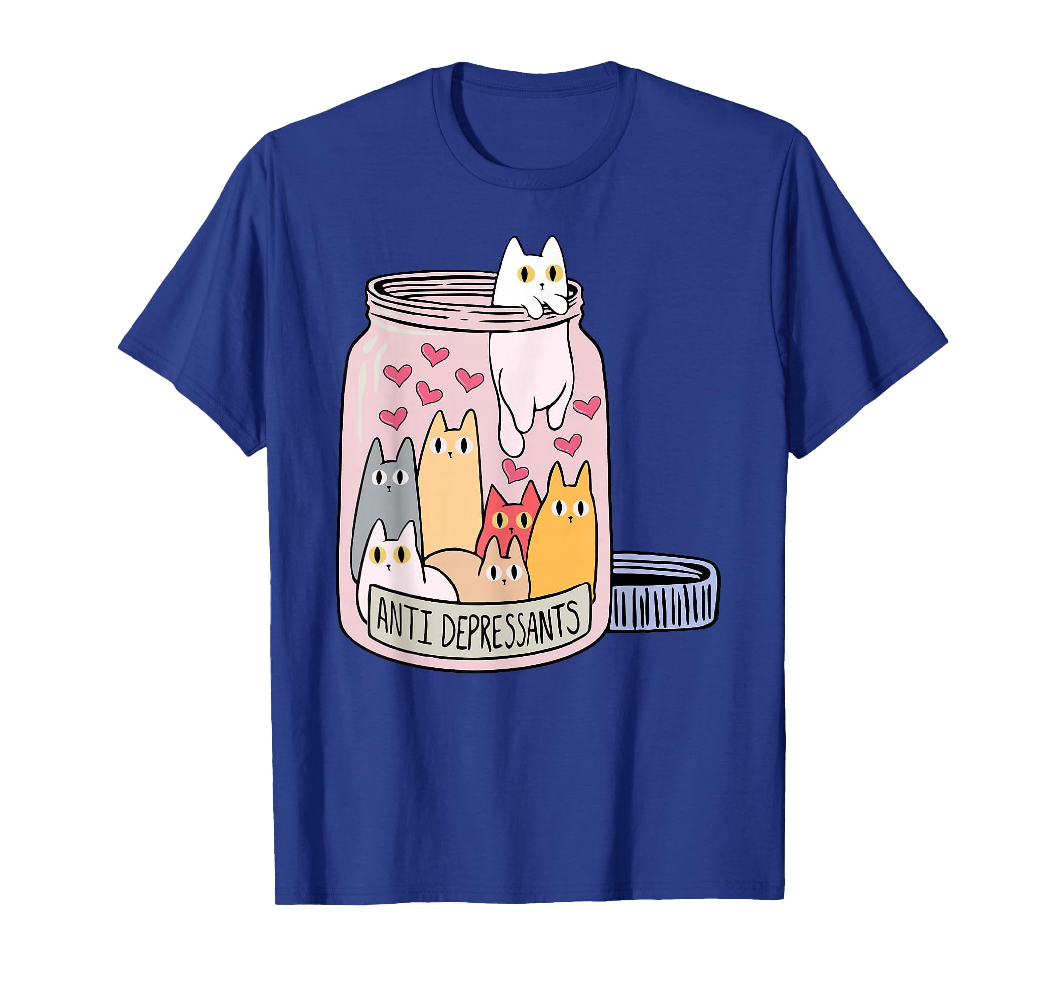 Cute Cat Antidepressants Funny T-Shirt for Mental Health Awareness Cat ...
