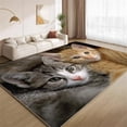 Cute Cat Area Rugs, Kawaii Kitten Pattern Carpet, Washable Non Slip Low ...