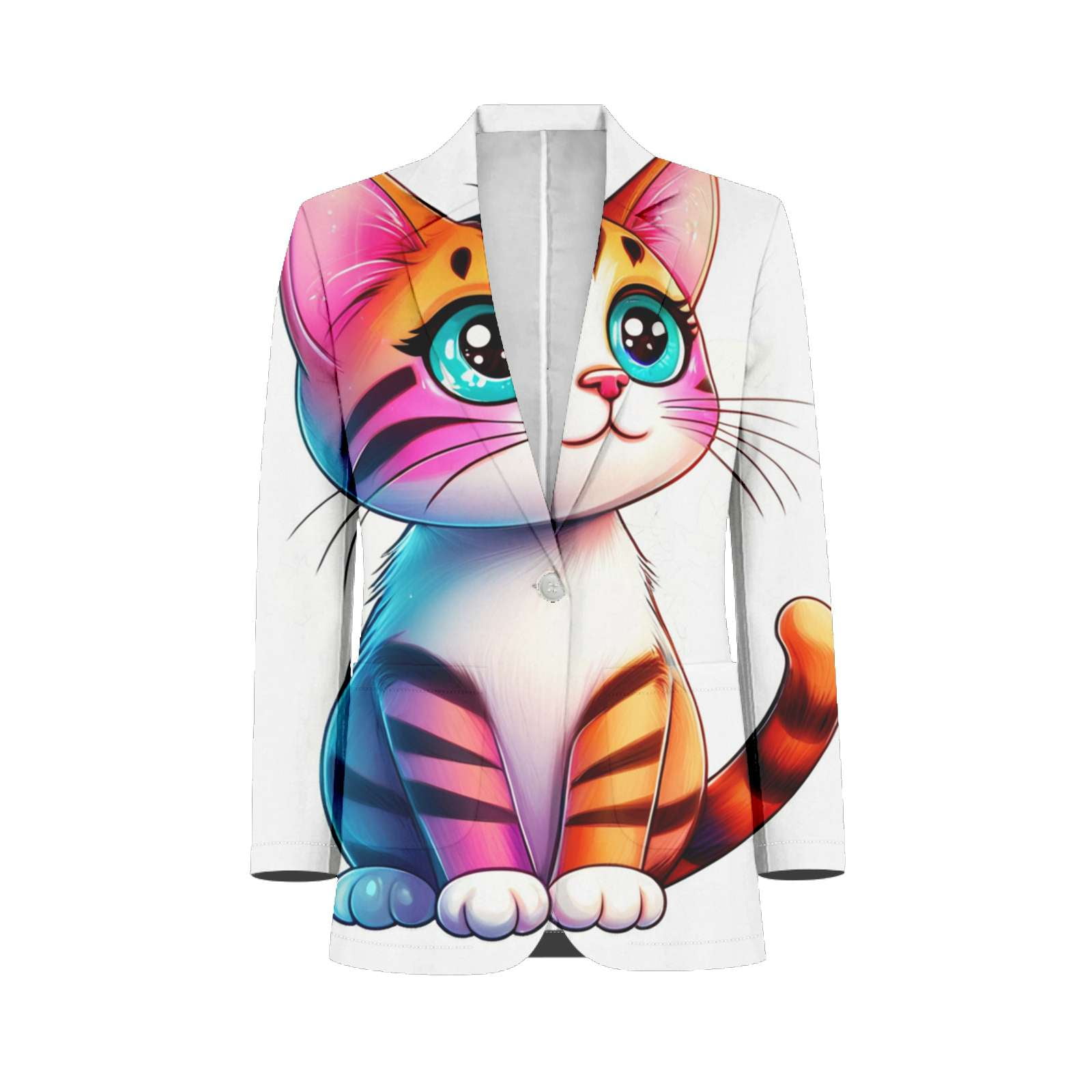 Cute Cat Cartoon Art Men Blazers Slim Clothing Summer Jacket Man ...