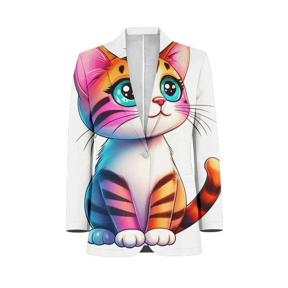 Cute Cat Cartoon Art Men Blazers Slim Clothing Summer Jacket Man ...