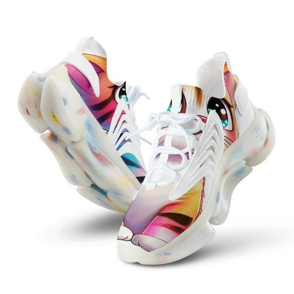 Cute Cat Cartoon Art Walking Shoes for Men Woman Lightweight Tennis ...