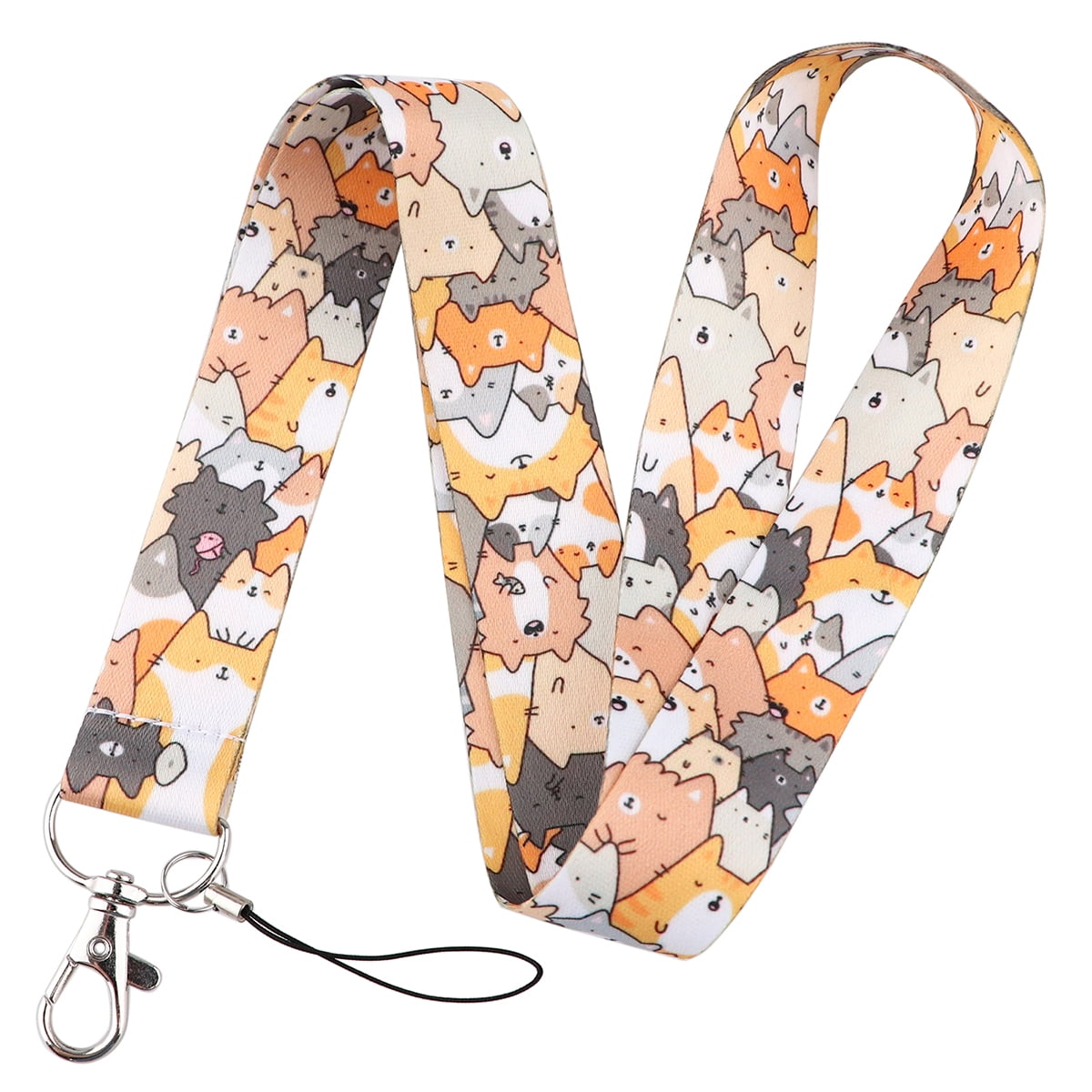 Cute Cat Cartoon Lanyard For Friend Key ID Card Gym Phone Straps USB ...