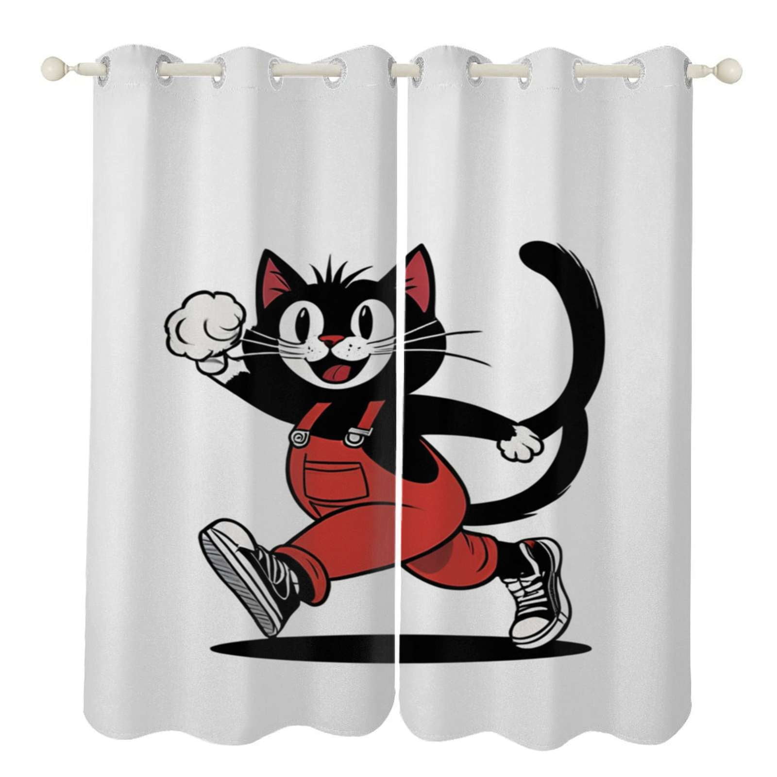 Cute Cat Cartoon Print Sunshade Curtains Home Bedroom Living Room ...