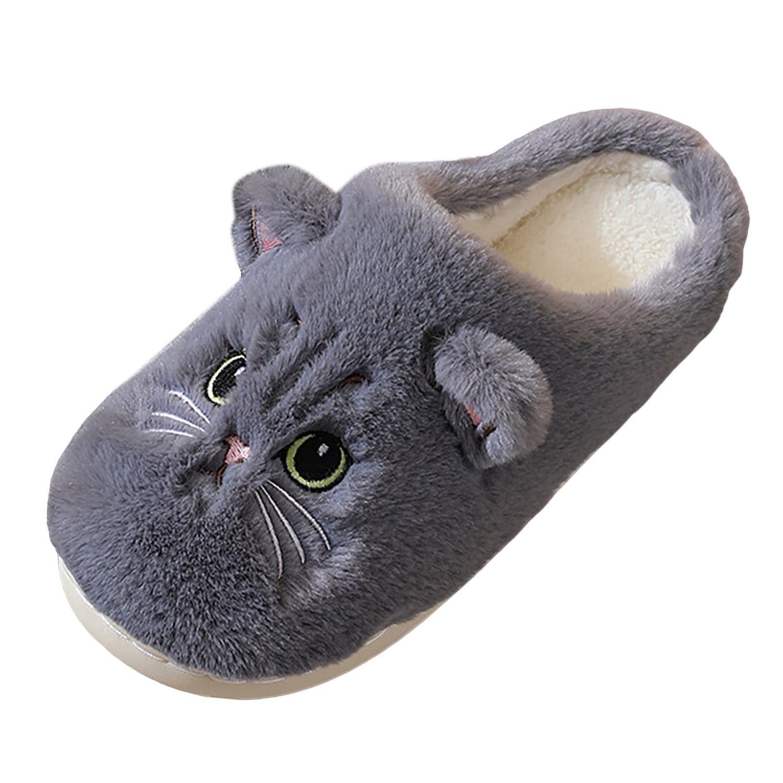 Cute Cat Cartoon Slippers for Women Men Four Seasons Indoor Cotton ...