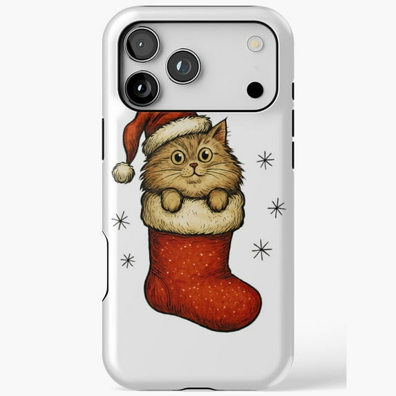 Cute Cat Christmas Grandpa Hat Stocking Protective Case for iPhone 11 ...