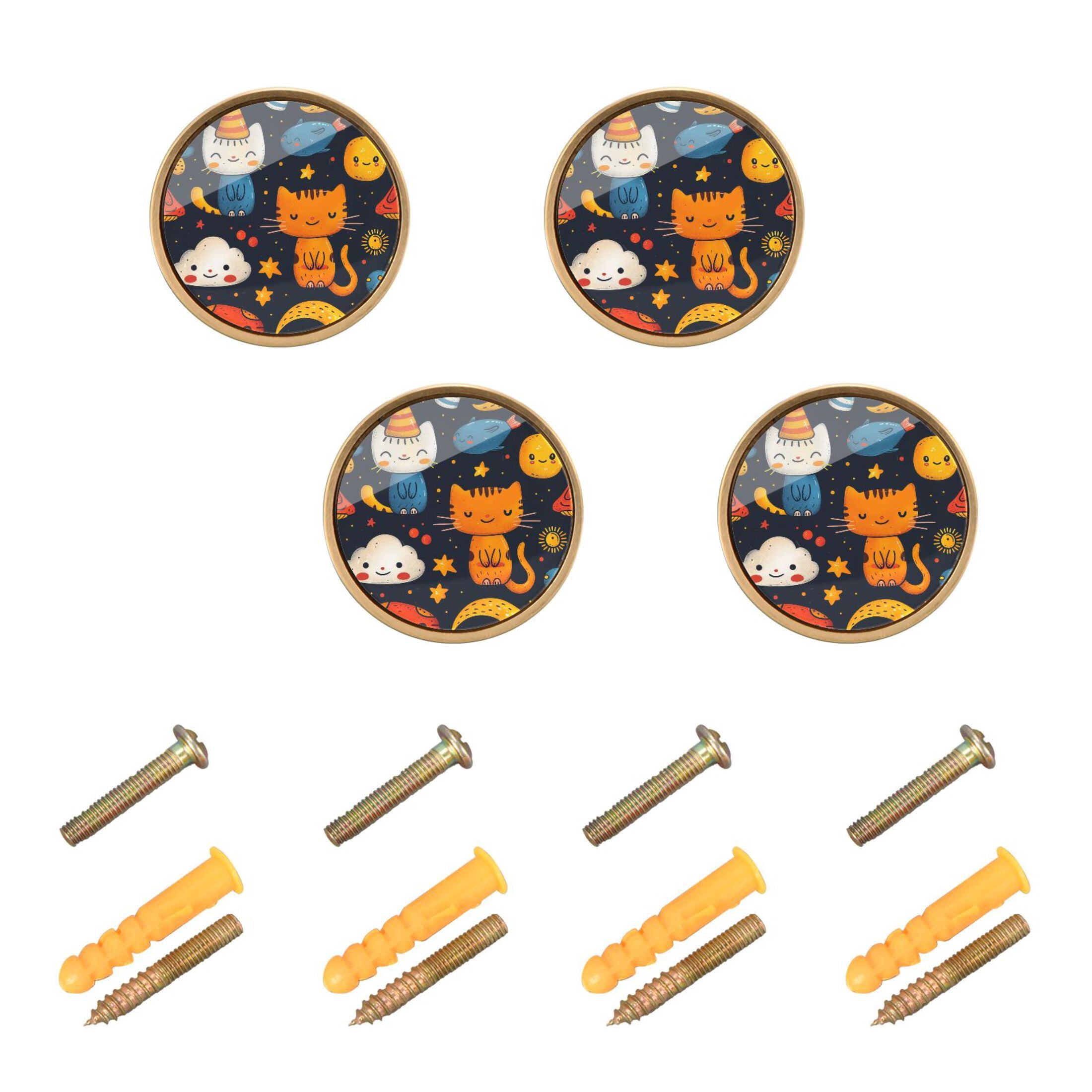 Cute Cat Cloud Cabinet Knobs Sets Kitchen Pulls Dresser Drawer Handles ...