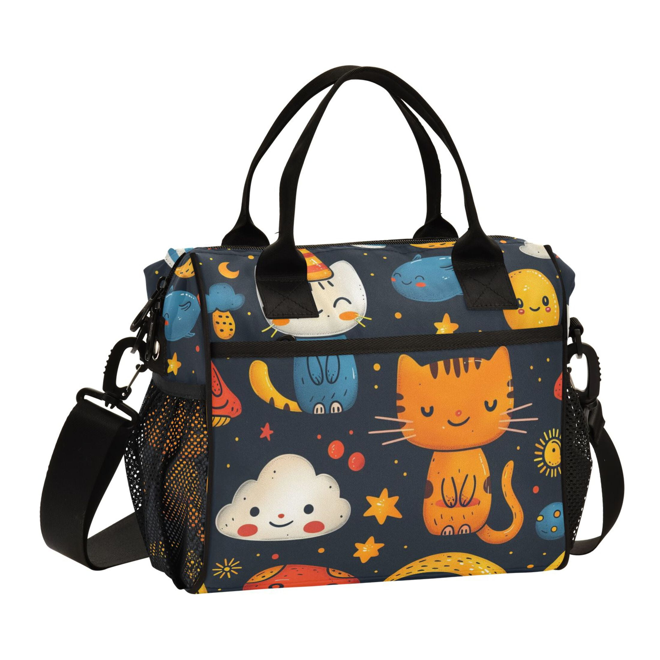 Cute Cat Cloud Lunch Bag Insulated Lunch Box Leakproof Reusable Cooler ...