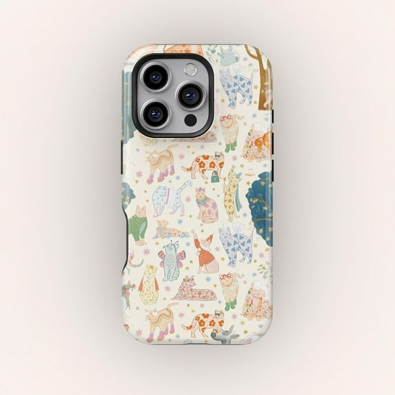 Cute Cat Collage Protective Pet Lover Phone Case with iPhone 17 to 11 ...