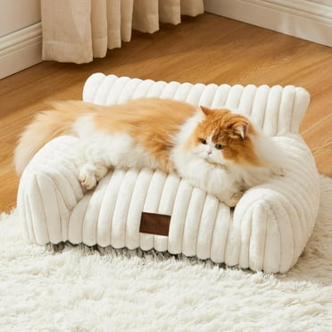 Cute Couch for Pets - Fluffy Cat Sofa with Premium Soft Corduroy Fleece ...