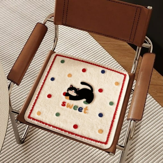 Cute Cat & Dog Print Chair Cushion, Non Slip Gel Seat Pad with Adorable ...